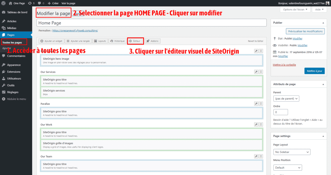 Créer un site "One Page" WordPress vite et bien avec SiteOrigin
