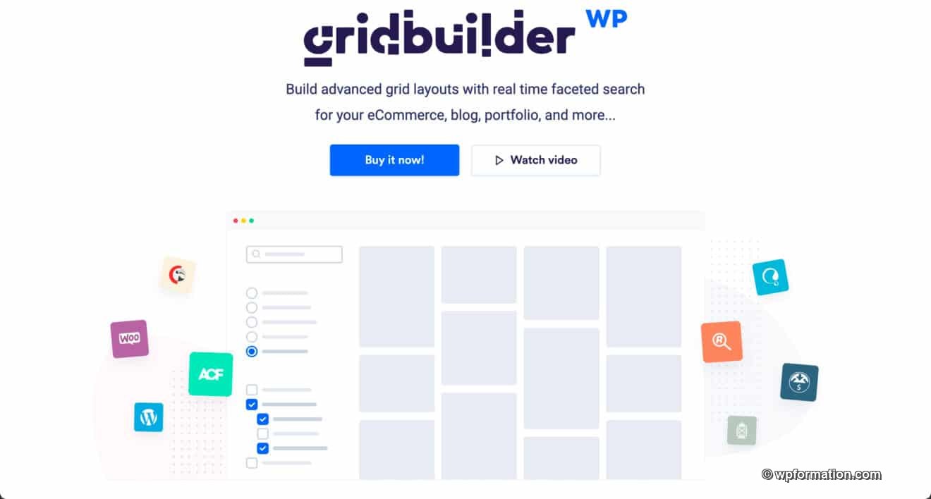 Plugin WP GridBuilder, créer des grilles, filtrer le contenu