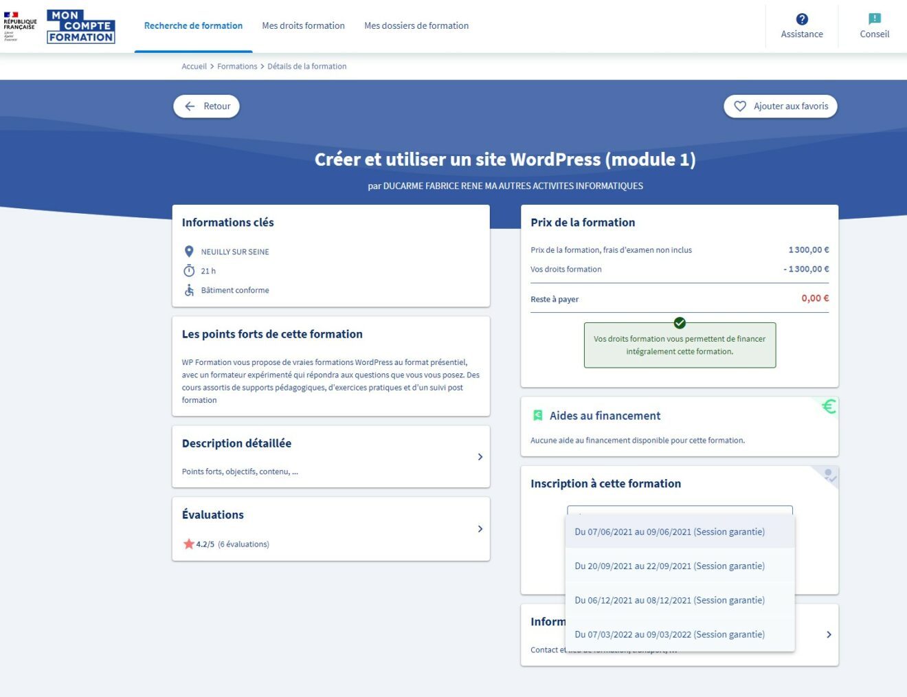 Trouver une formation, s'inscrire et finaliser sa demande CPF