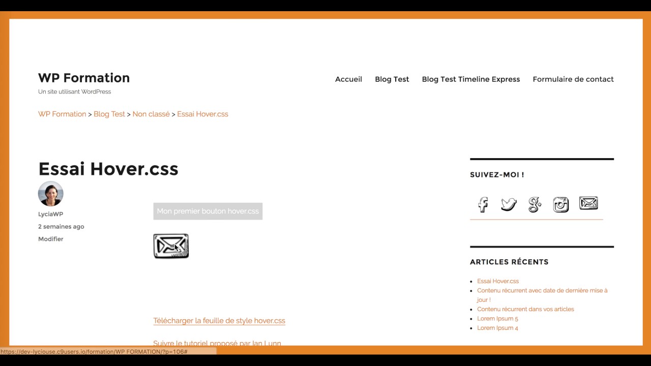 Comment intégrer Hover.css dans un site WordPress